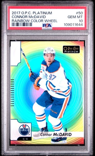 2017-18 O-Pee-Chee Platinum Connor McDavid Rainbow Color Wheel #150 PSA ...