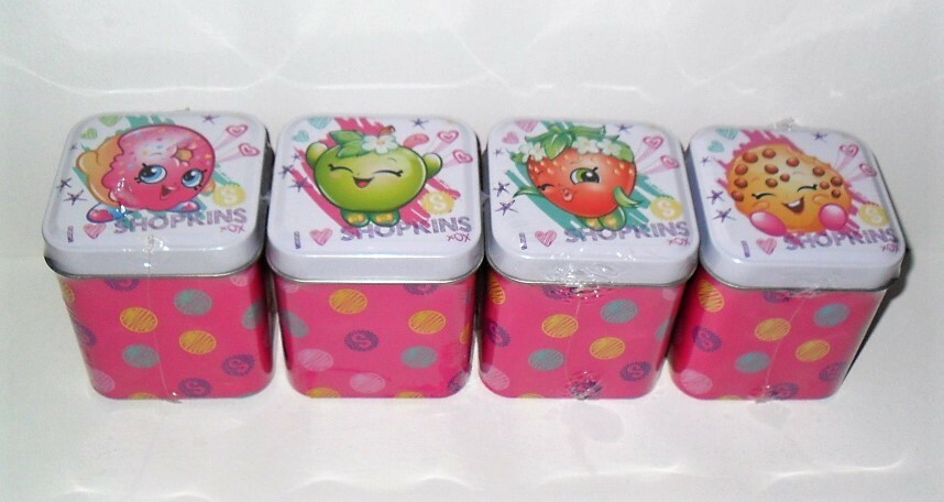 SHOPKINS MINI TIN SET OF (4) 150 STICKERS MAGNETS & MINI POSTER PER TIN ...