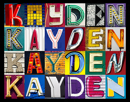 KAYDEN Name Poster featuring photos of actual sign letters | eBay