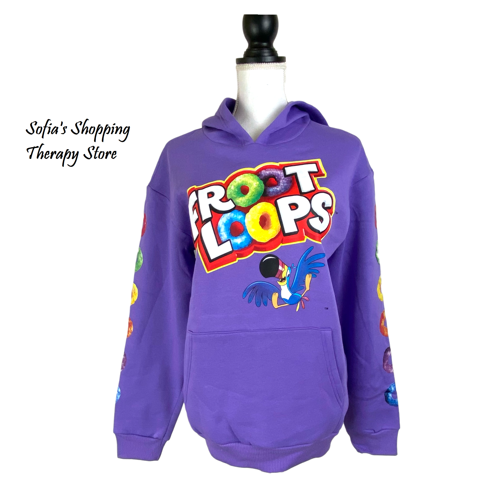 Fruit Loops Size S Hoodie Pullover Unisex Adult Purple New Kellogg's ...