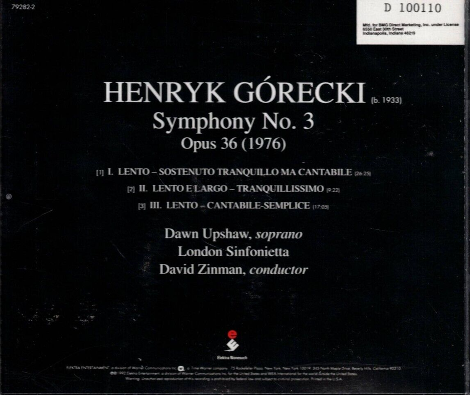 Henryk Gorecki - Symphony no. 3 [CD] | eBay