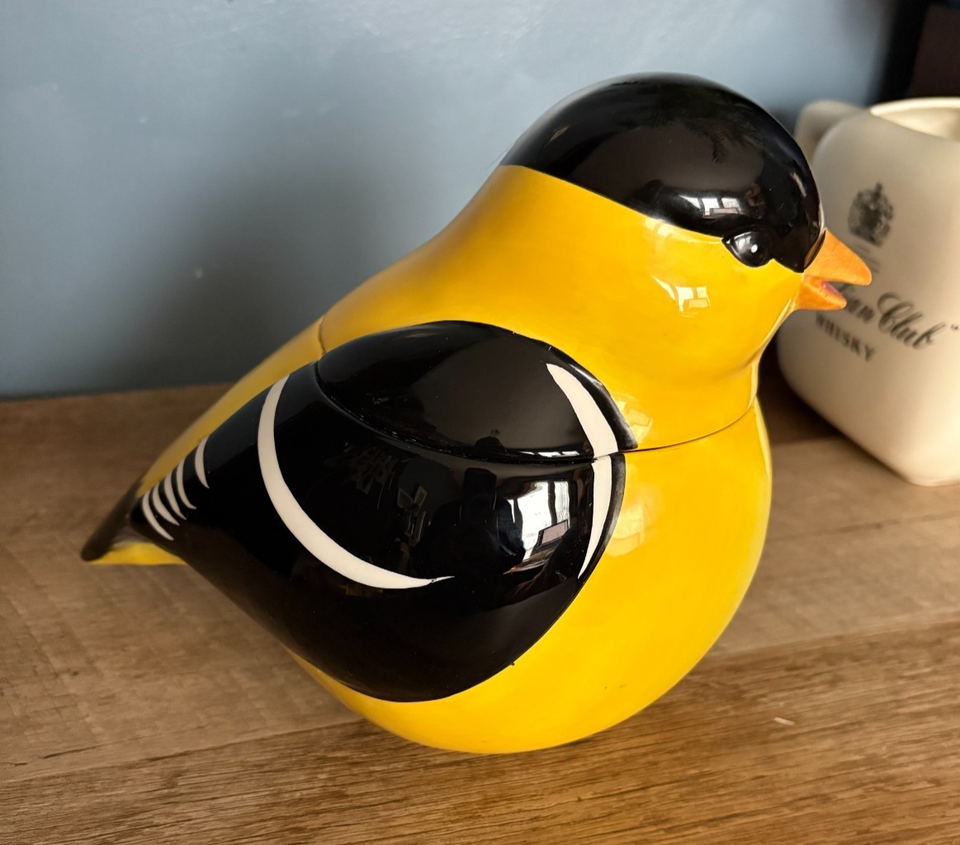 Vintage Ceramic Yellow Finch Bird Cookie Jar or Treat Canister RARE! | eBay