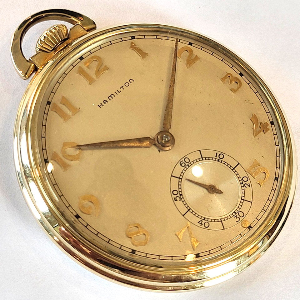 H32 RUNS A+ 1946 HAMILTON “917” ADJUSTED 3 POS ORIGINAL 14k GOLD FILLED ...