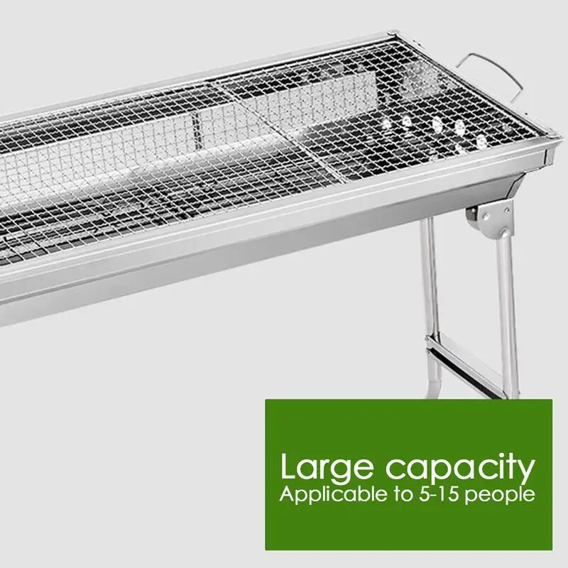 Portable standing Folding Barbecue Grill picnic BBQ Net Stove Stainless ...