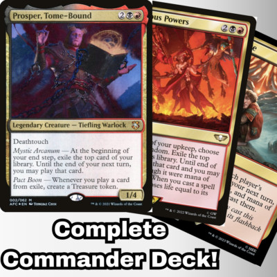 MTG Commander EDH Deck Prosper, Tome-Bound 100 Cards Custom Deck Exile ...