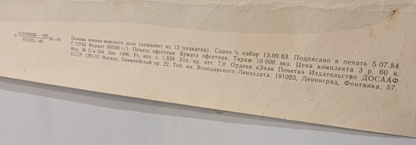 Military Navy Ussr - Original Soviet Poster 1984 - Basic Device & Design WarShip | eBay