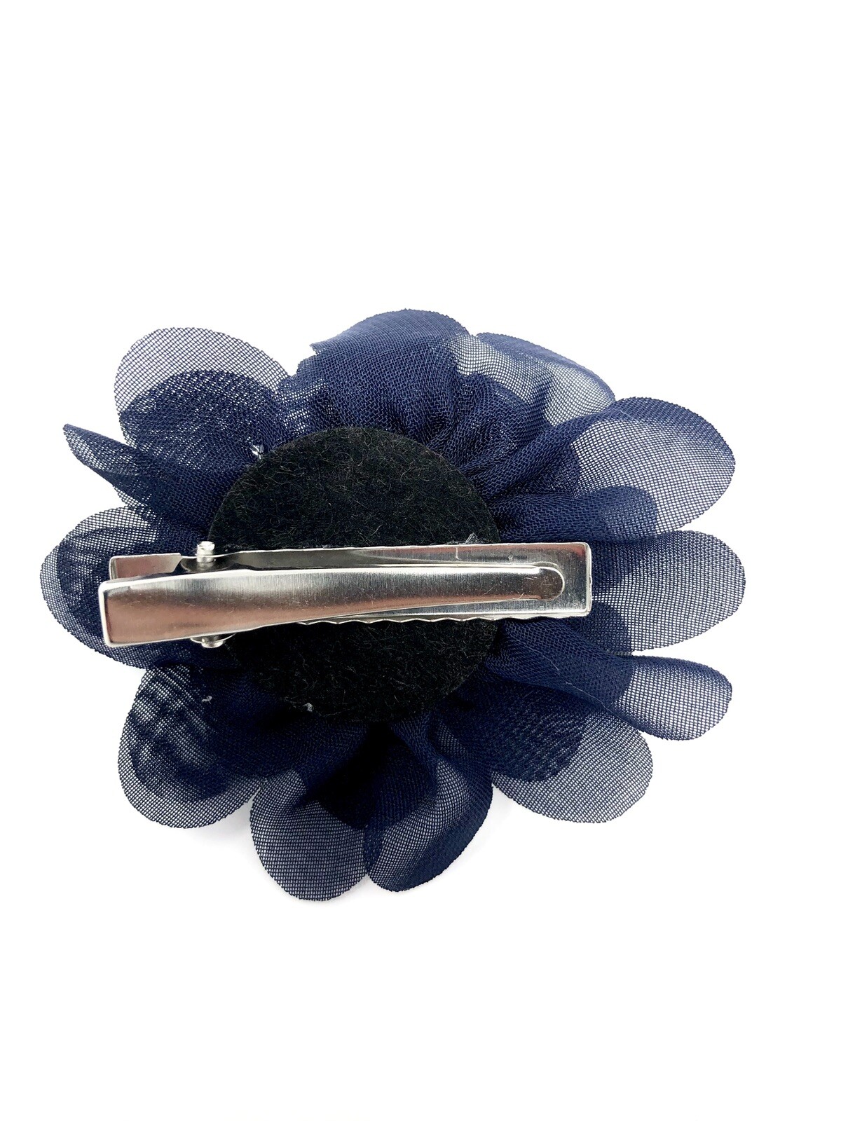 Navy Blue Hair Clip Chiffon Flower Girl Bridesmaid Wedding Prom Races ...