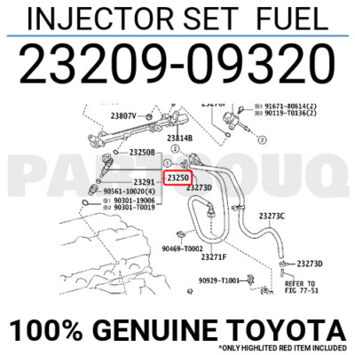 2320909320 Genuine Toyota INJECTOR SET FUEL 23209-09320 | eBay