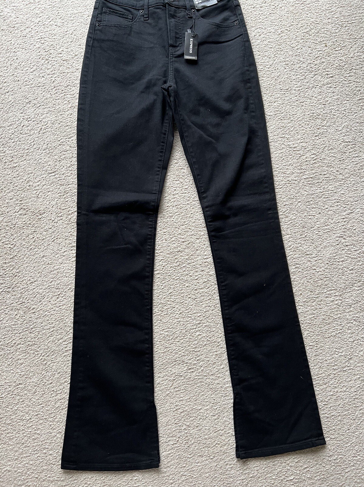 Women’s Express Black Mid Rise Skyscraper Jeans Size 2 Premium Stretch ...