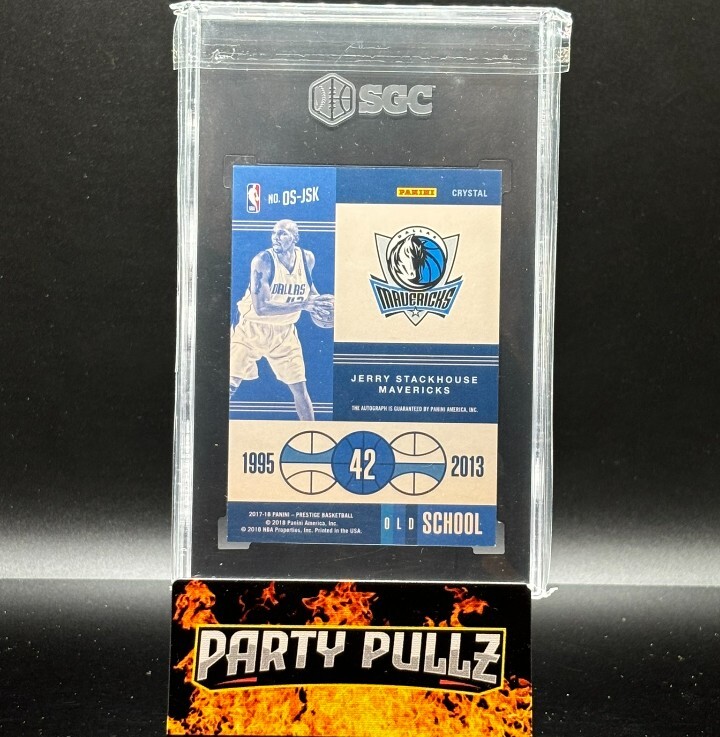 2017-18 Panini Prestige Jerry Stackhouse Old School Auto Crystal SGC 9 ...