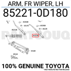 852210D180 Genuine Toyota ARM, FR WIPER, LH 85221-0D180 | eBay