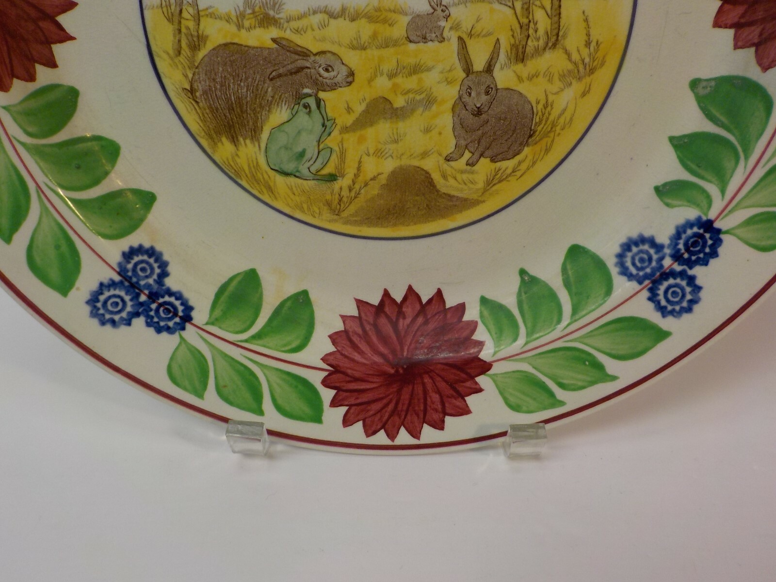 Staffordshire Stick Spatterware RABBITWARE Ironstone 12.75" Charger (#1 ...