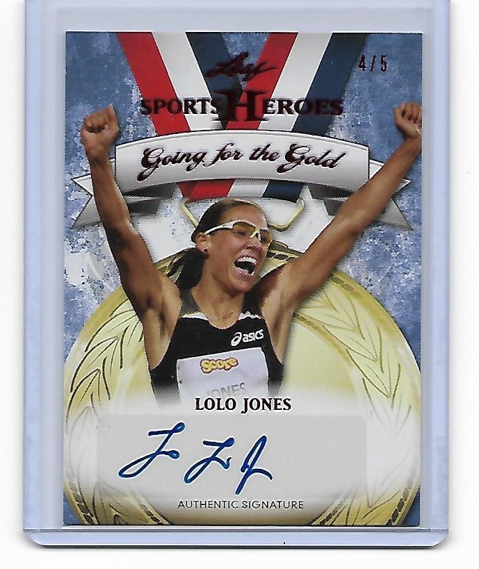 LOLO JONES Leaf Sport Heroes Card Auto /5 SP Olympics Gold Autograph ...