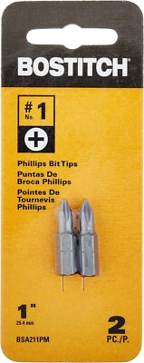 BOSTITCH BSA211PM Number-1 Phillips 1-Inch Bit Tips, 2-Pack | eBay