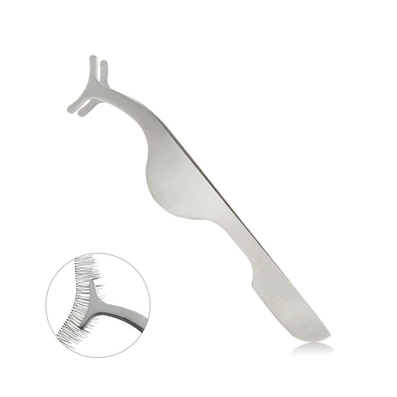False Eyelashes Clip Tweezers Applicator Fake Eye Lash Aid Forcep Tools ...
