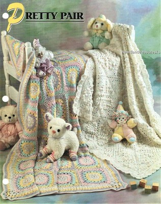 Pretty Pair Annie's Attic Crochet Afghan Pattern Leaflet 2 ~ Patterns ...