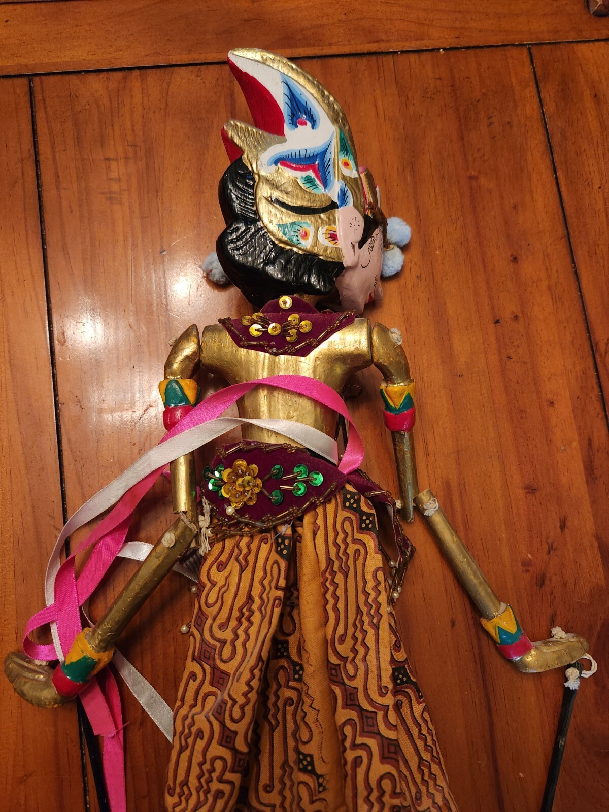 Vintage Wayang Golek Wooden Bali Puppet Indonesia Asian Stick Puppet ...