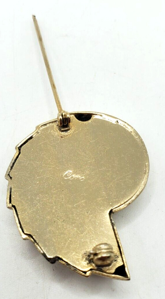 Coro Gold Tone Seashell Brooch Pin Signed - Gem
