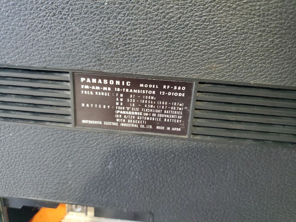 Vintage Panasonic Radar Matic FM/AM/MB Transistor Radio - Model RF-880 ...