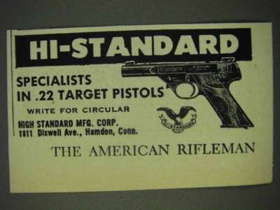 1950 Hi-Standard .22 Target Pistol Ad - Specialists | eBay