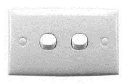 Clipsal STANDARD SERIES HORIZONTAL FLUSH SWITCH 2-Gang 250V 10A 1-Pole ...