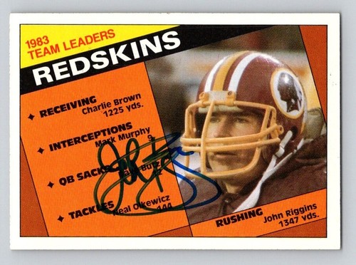 John Riggins 1984 Topps Autographed NFL card TTM/IP signature | eBay