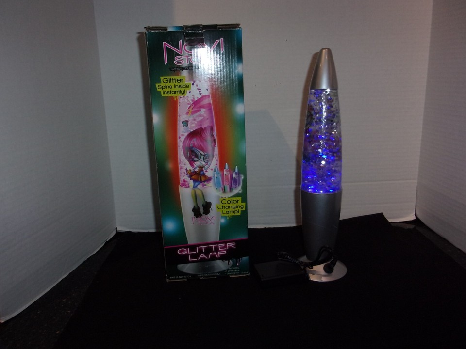 NOVI STARS LAMP COLOR CHANGING-GLITTER SPINS NEW IN BOX 13 1/2 INCHES ...