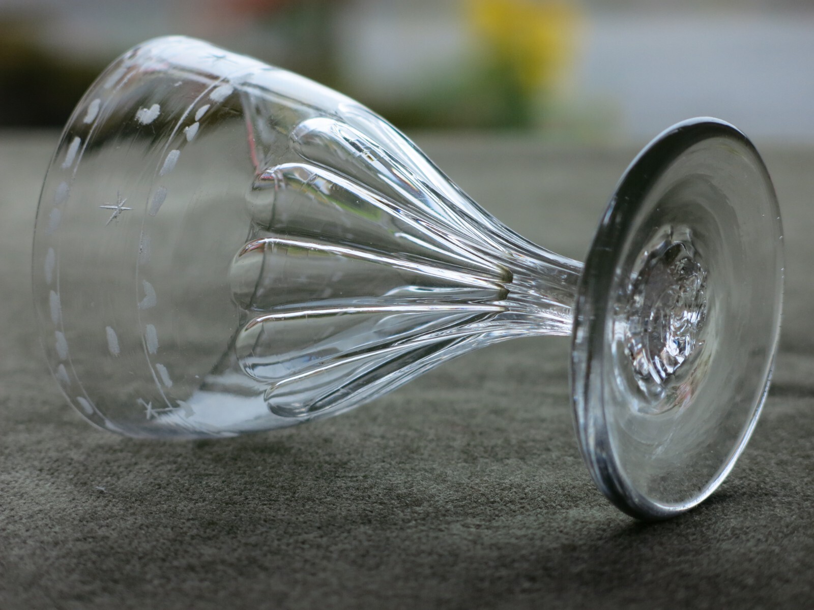 Antique Georgian Glass Rummer c1780 Conical Petal Moulded Engraved Bowl ...