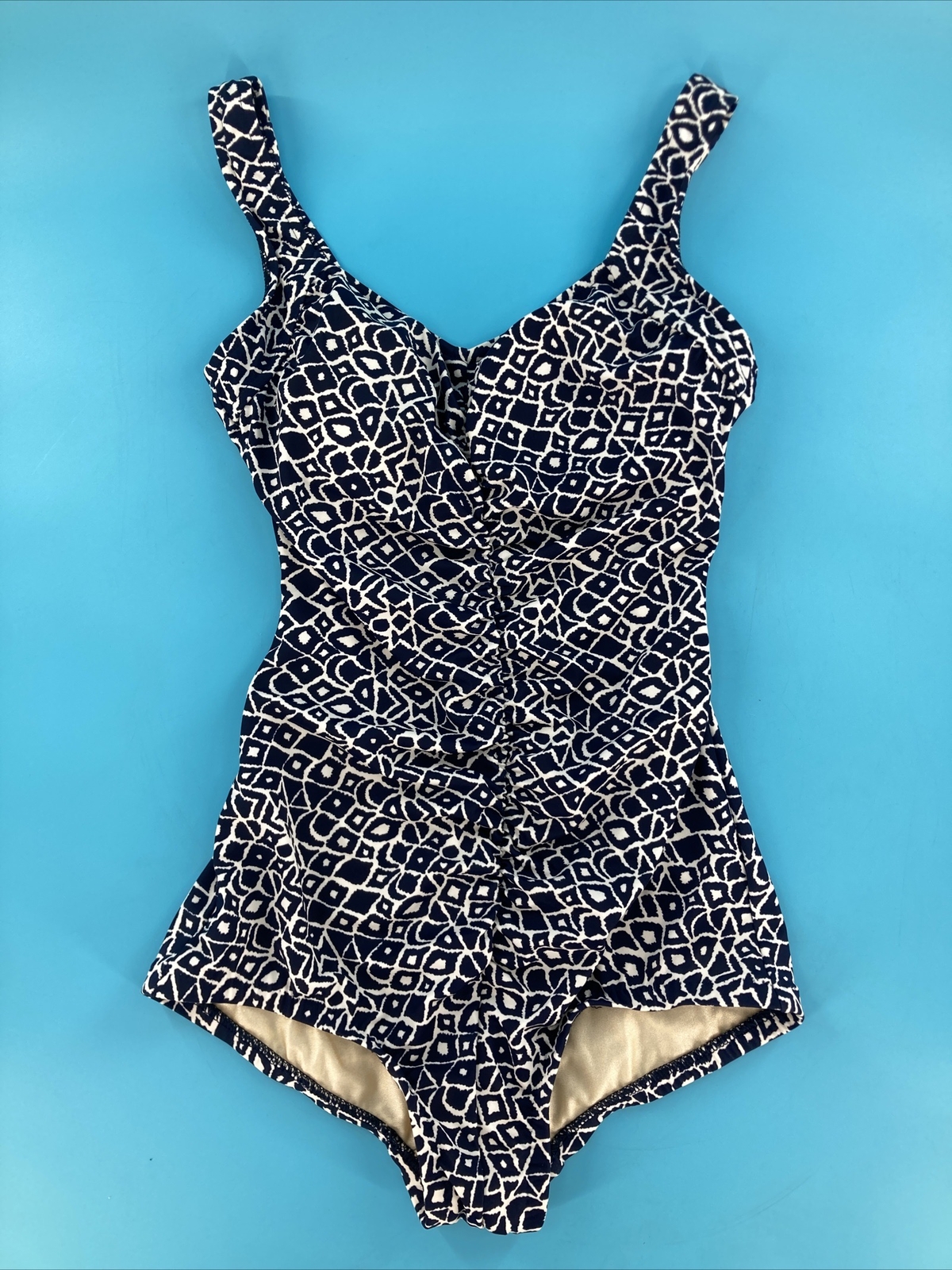 Maxine of Hollywood Retro One Piece Swim Navy/White U… - Gem