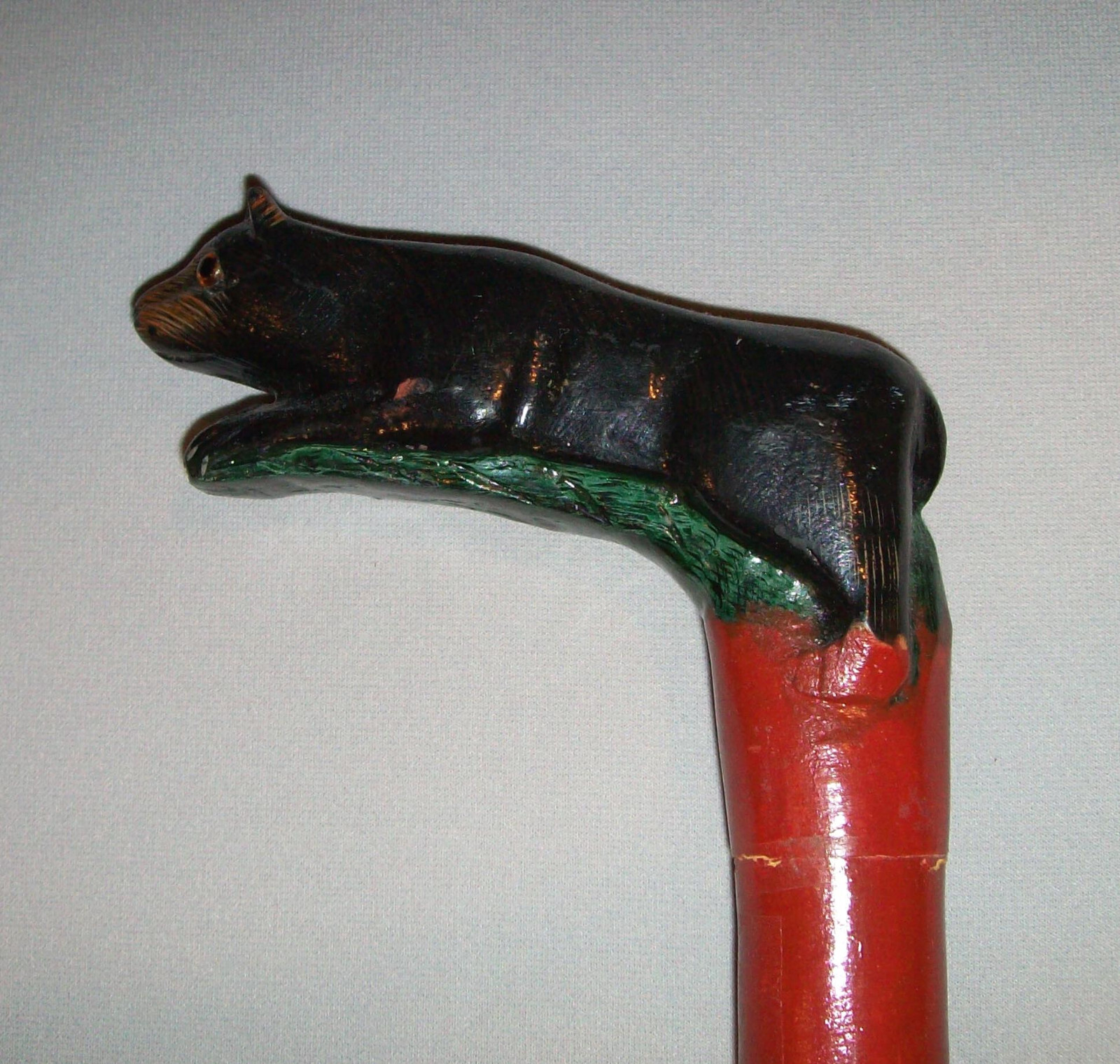 Antique Vtg Early 20th C 1930s Folk Art Cane Carved B… - Gem