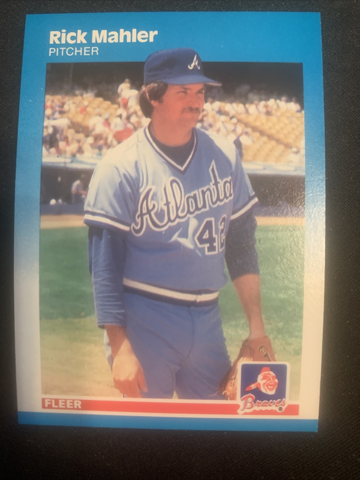 1987 Fleer Baseball Card #520 Rick Mahler Atlanta Braves NmMt Free ...