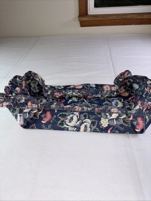 Vintage Longaberger Basket Fabric Liner Blue Floral Lg Rectangle 17”x ...