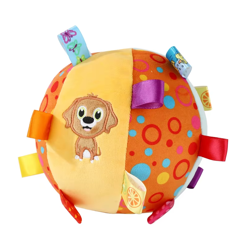 Plush Dog Vocal Toy Ball Funny Interactive Pet Toys with Bells Cleaning ...