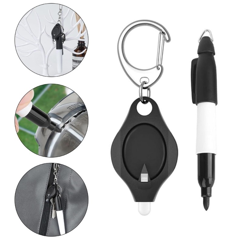 12PCS Mini Keychain Flashlight and Mini Marker Pens, Mini LED Keychain ...