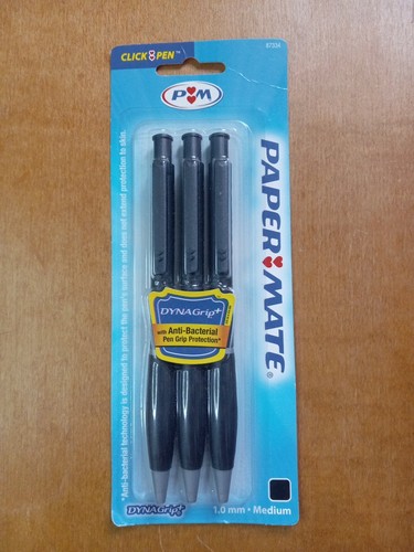 Vintage 2005 PaperMate Dynagrip+ Ball Point Pen 3 Pack Black Ink NOS 1.0mm Med | eBay