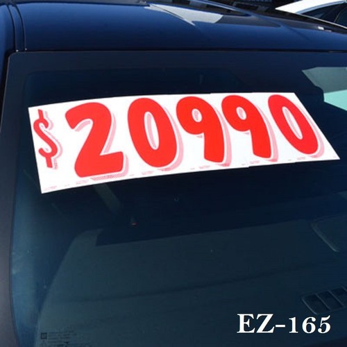 Car Dealer Window Stickers 7 1/2", Numbers Red and White 10 Packs Free ...