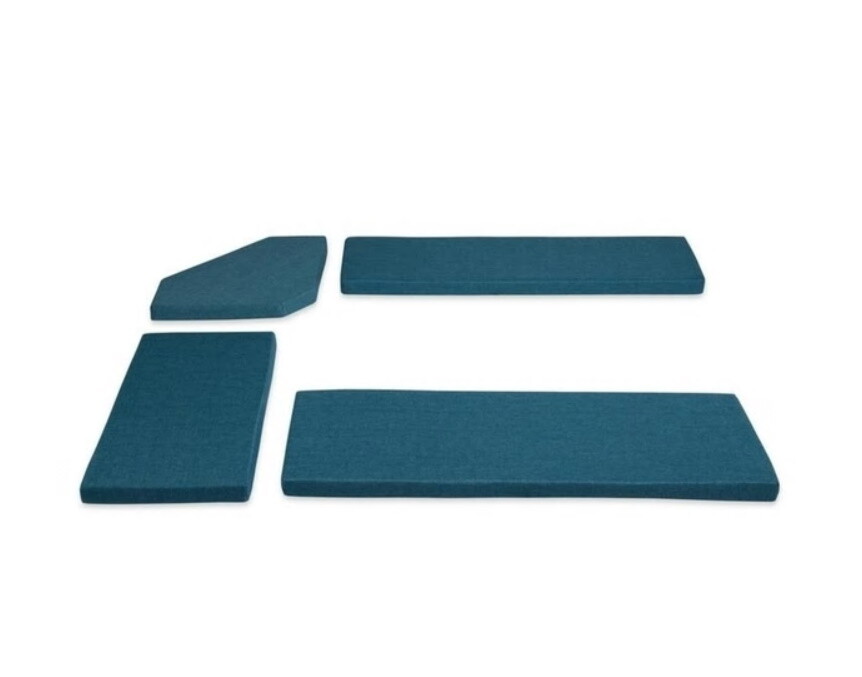 Blue Fabric 4 pc Nook Cushion Set Corner Bench Booth Dining Breakfast ...