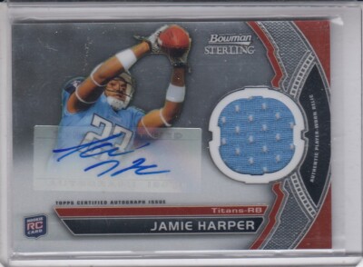 JAMIE HARPER 2011 Bowman Sterling Jersey Autograph #BSARJH RC Titans | eBay