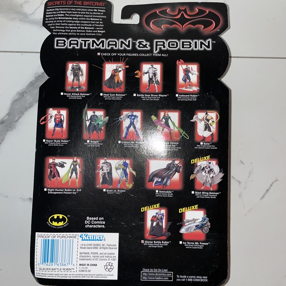 VINTAGE 1997 KENNER BATMAN & ROBIN DELUXE GLACIER BATTLE ROBIN FIGURE ...