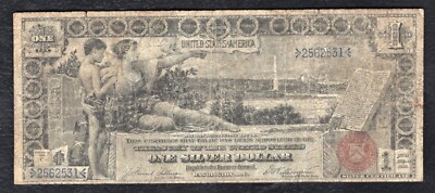 FR. 224 1896 $1 ONE DOLLAR “EDUCATIONAL” SILVER CERTIFICATE CURRENCY ...