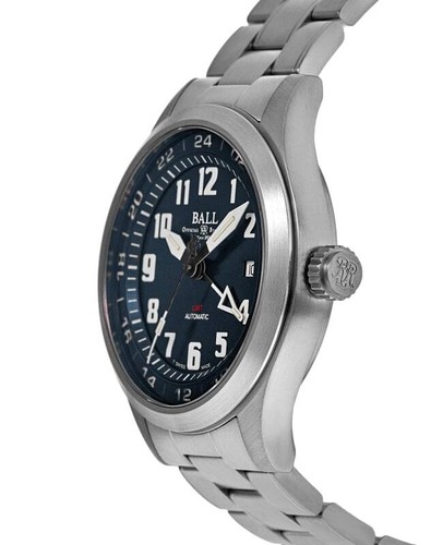 New Ball Engineer Navigator GMT Blue Dial Steel Men's Watch GM1086C-S3 ...