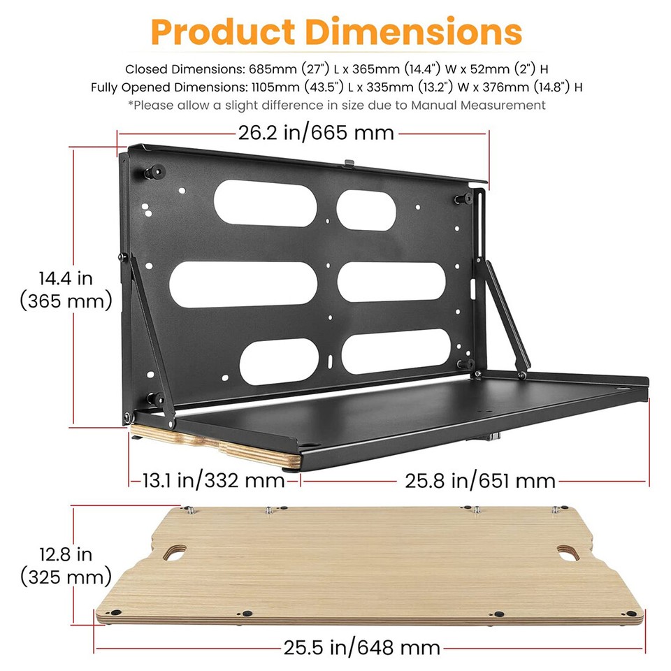 Drop Down Tailgate Table For Jeep Wrangler JK JKU JL JLU 2007-2023 SUVs ...