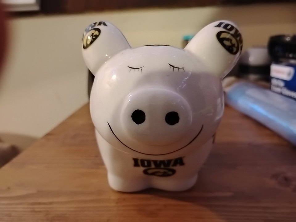 Piggy Bank With Iowa Hawkeyes Logo | eBay