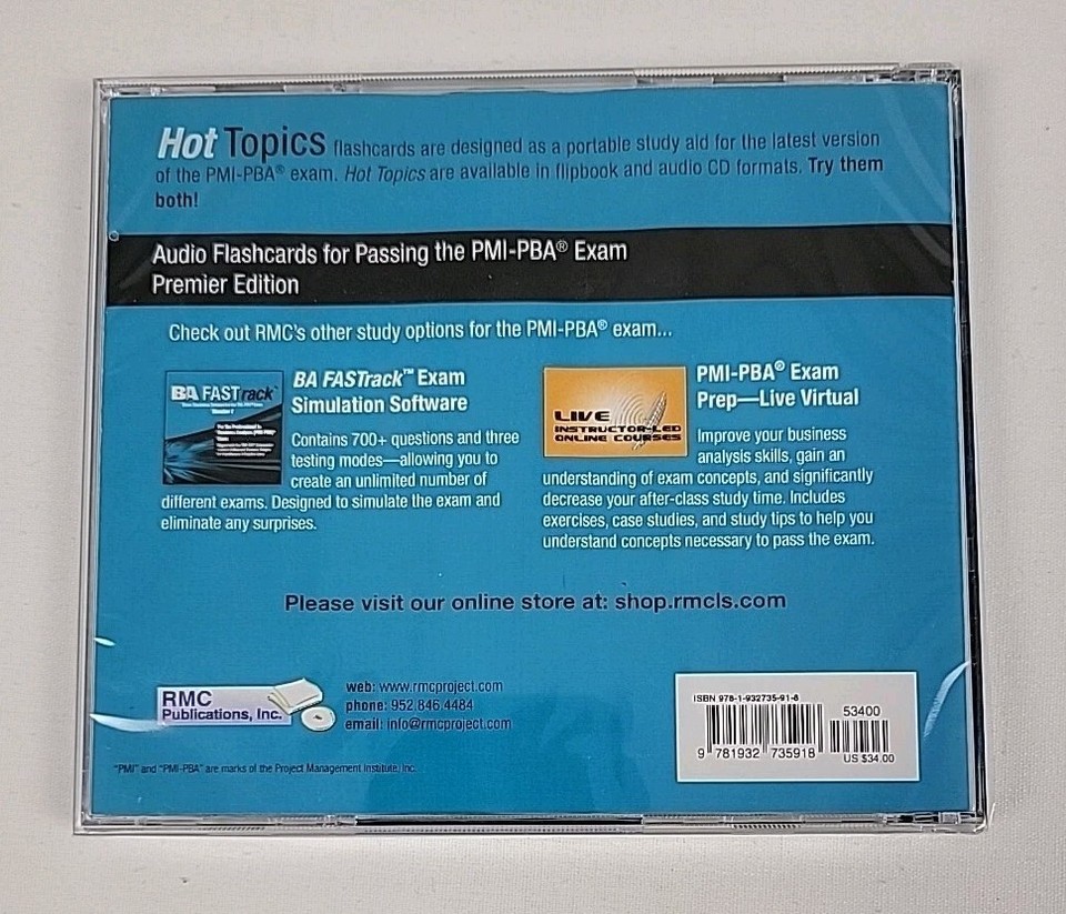 Hot Topics Audio Flashcards for Passing the PMI-PBA Exam, Premier ...