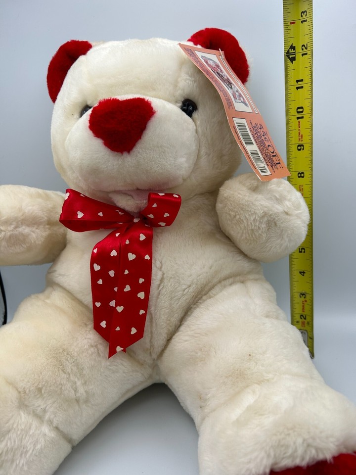 Valentine's Day 16" Red Heart Nose Ear Teddy Bear w/ Hearts Bow Tie ...