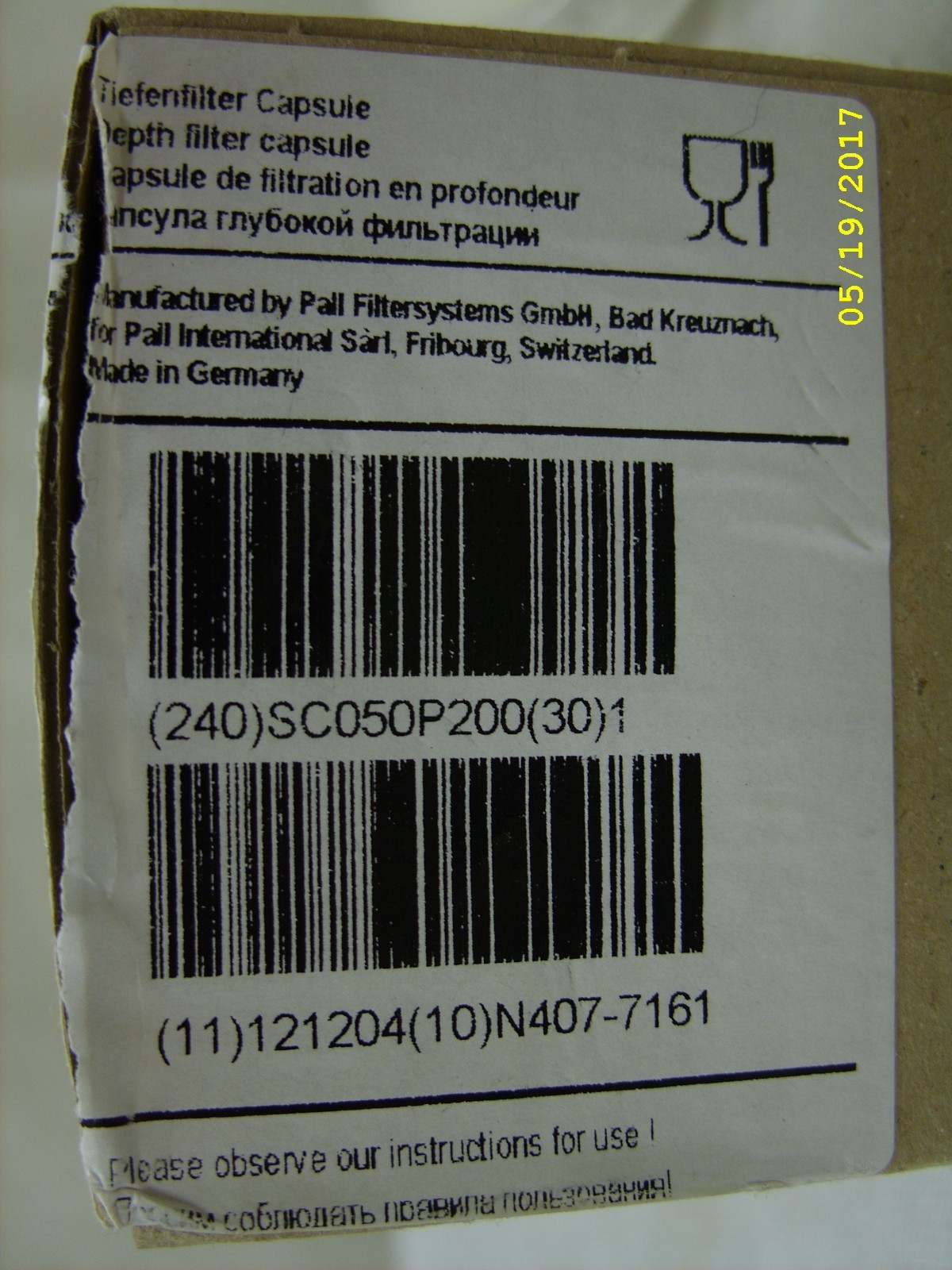 PALL - Supracap 50 - K200P Media Grade Filtration Filter Capsule ...