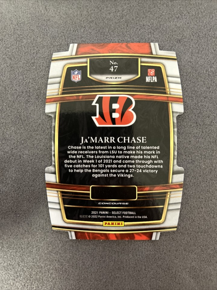 Ja'Marr Jamarr Chase Red Yellow Concourse Die-Cut Prizm Select Rookie ...