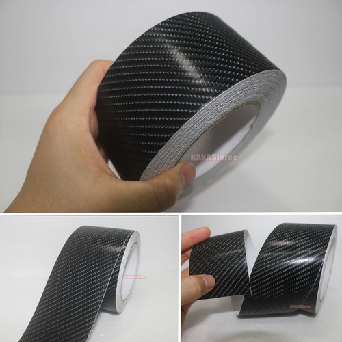 Decor 4D Black Texture Carbon Fiber Vinyl Wrap STICKY BACK Sticker ...
