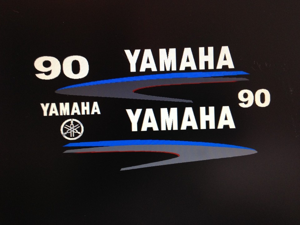 Yamaha 90hp two stroke Outboard Decal Sticker Kit Marine vinyl 70 80 or ...