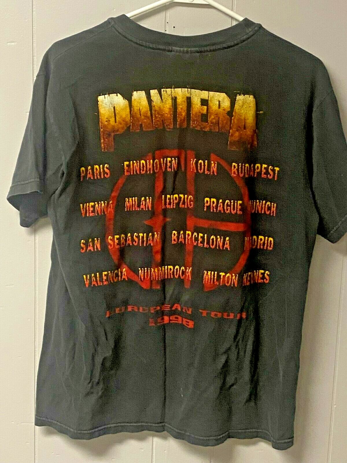 Original Vintage Pantera 1998 European Tour Shirt Siz… - Gem